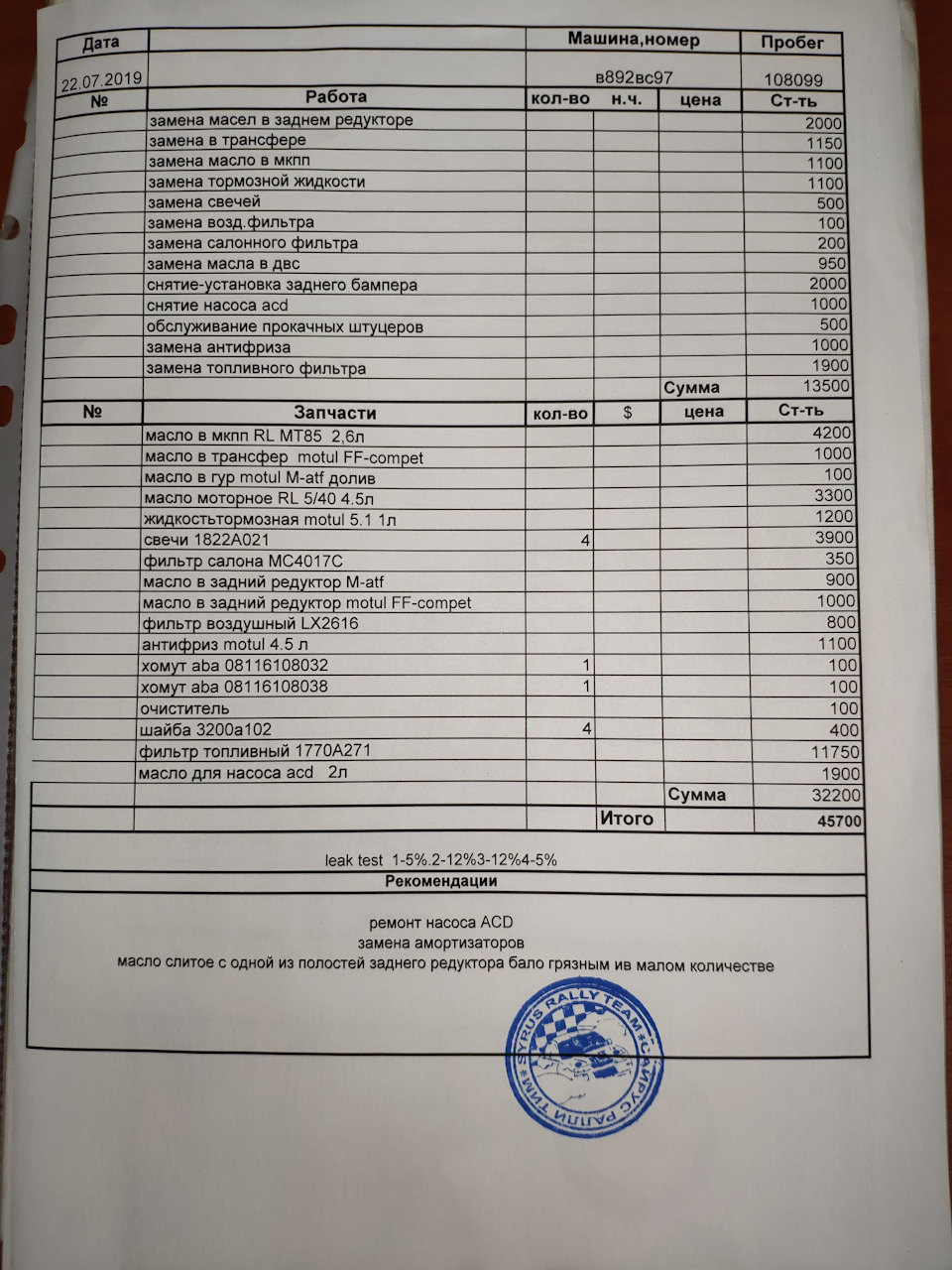 Первое ТО — Mitsubishi Lancer Evolution X, 2 л, 2008 года | плановое ТО ...