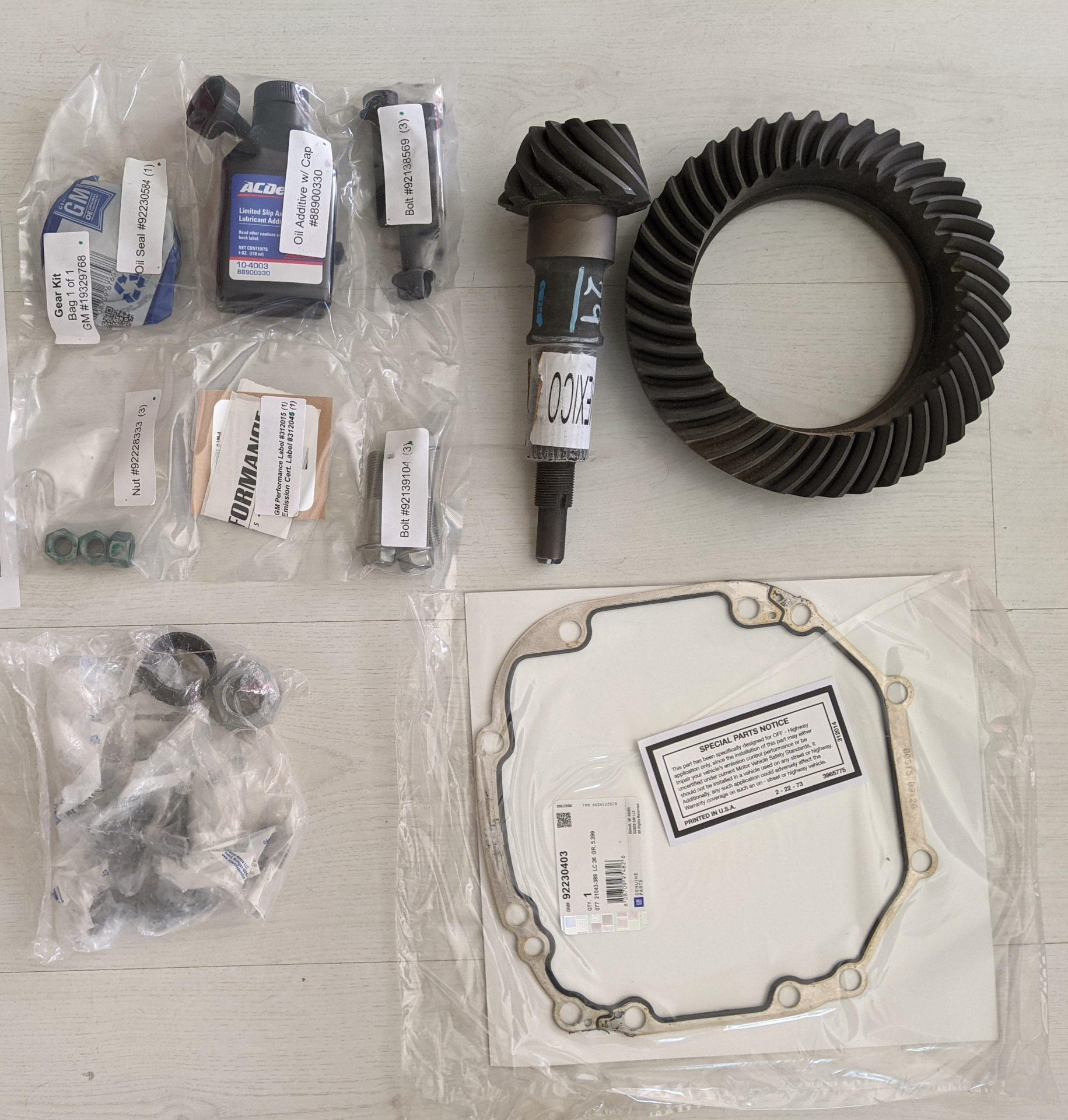 Приехал 3.91 GEAR KIT, дифференциал уехал на переборку — Chevrolet ...