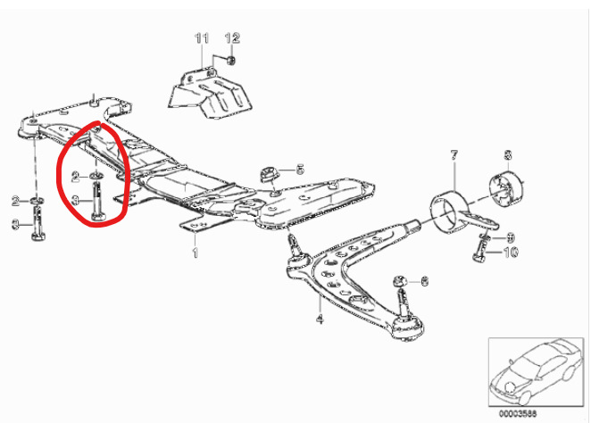 Болты подрамника — BMW 3 series (E30), 1,8 л, 1988 года | плановое ТО ...