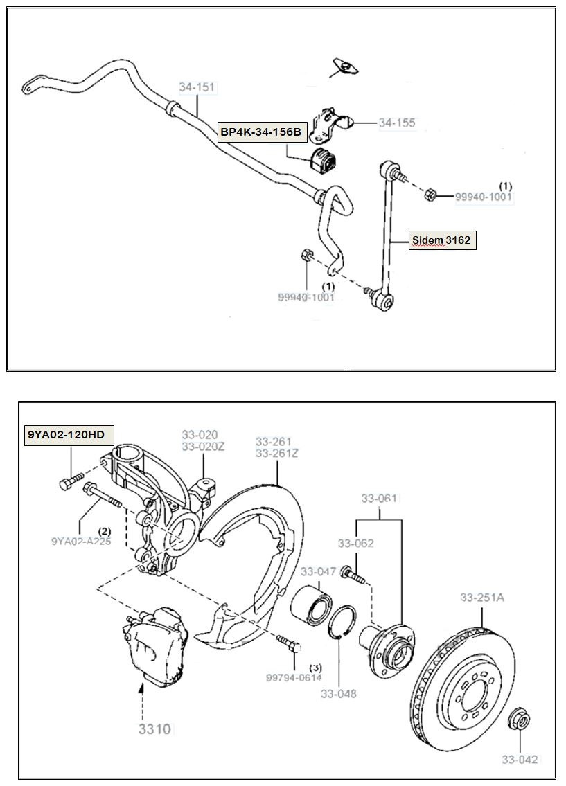 BP4K34156B Втулка стабилизатора переднего OEM Mazda | Запчасти на DRIVE2