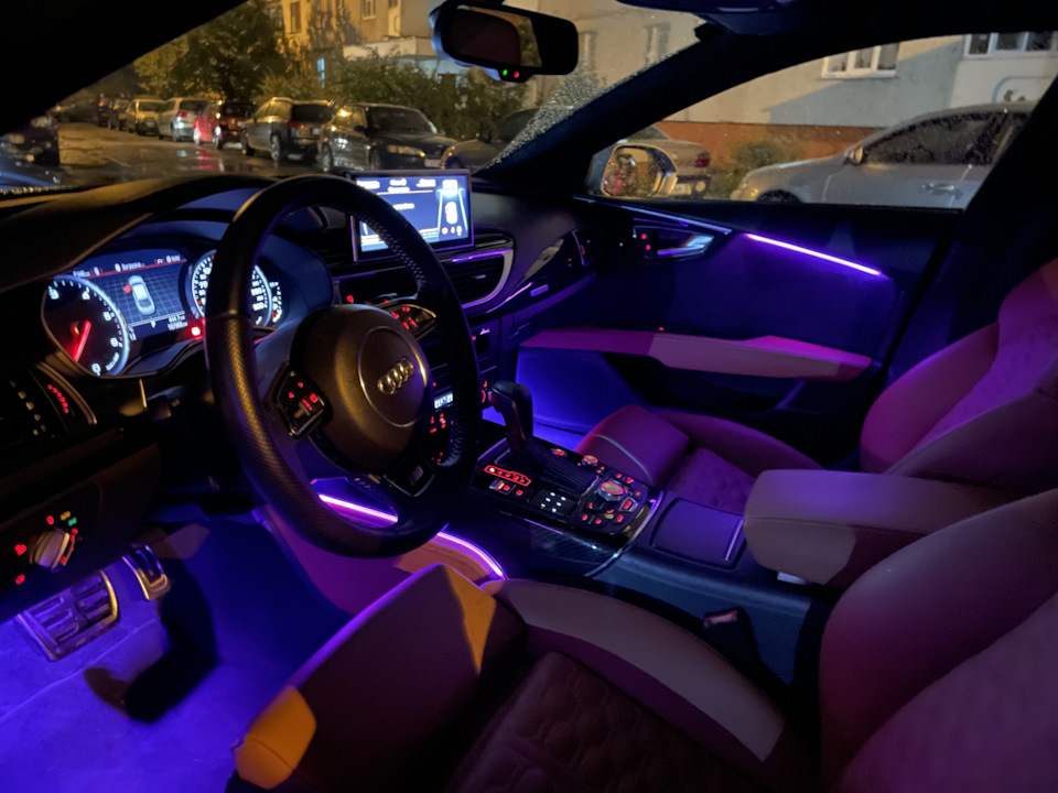 🔥 34. Custom RGB Ambient light, часть 3. Финал — Audi A7 Sportback (1G ...