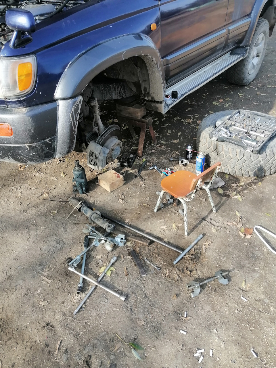 Замена передних амортизаторов — Toyota Hilux Surf (3G), 2,7 л, 1996 ...