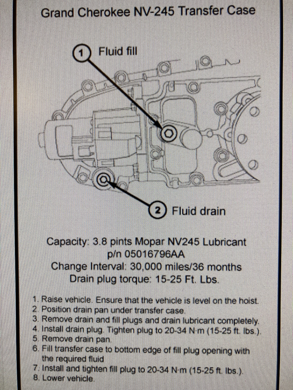 Замена масла в раздаточной коробке и переднем редукторе. — Jeep Grand ...