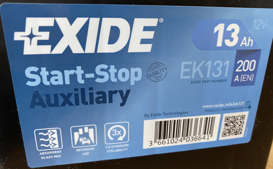 EK131 Аккумулятор EXIDE | Запчасти на DRIVE2