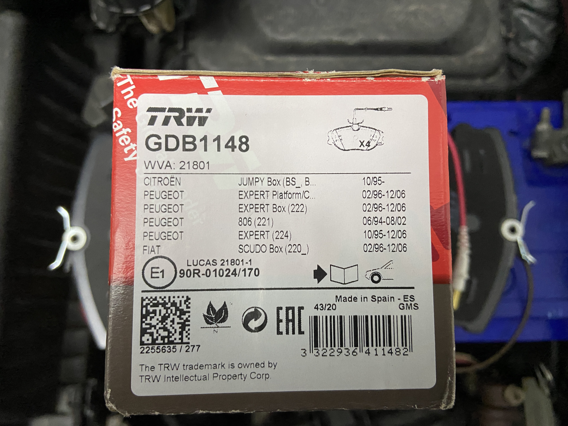 Тормозные колодки TRW. Замена. — Peugeot 806, 1,9 л, 1998 года ...