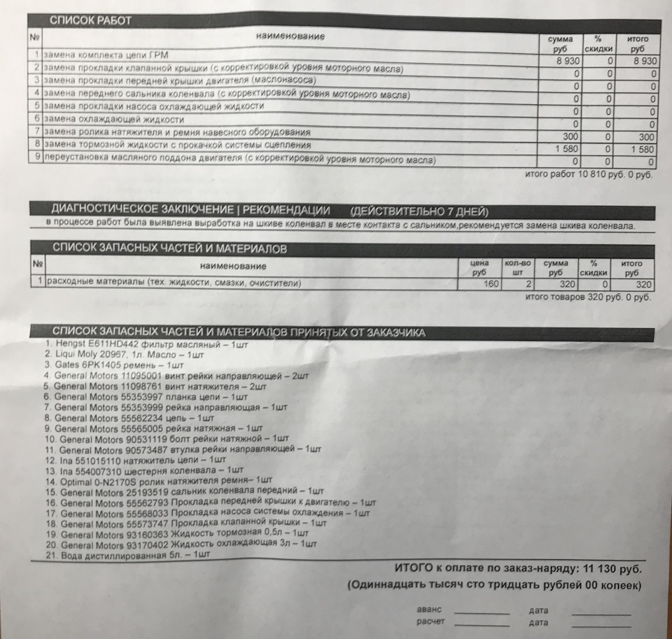 Замена цепи, помпы, термостата, прокладок передней крышки двигателя ...