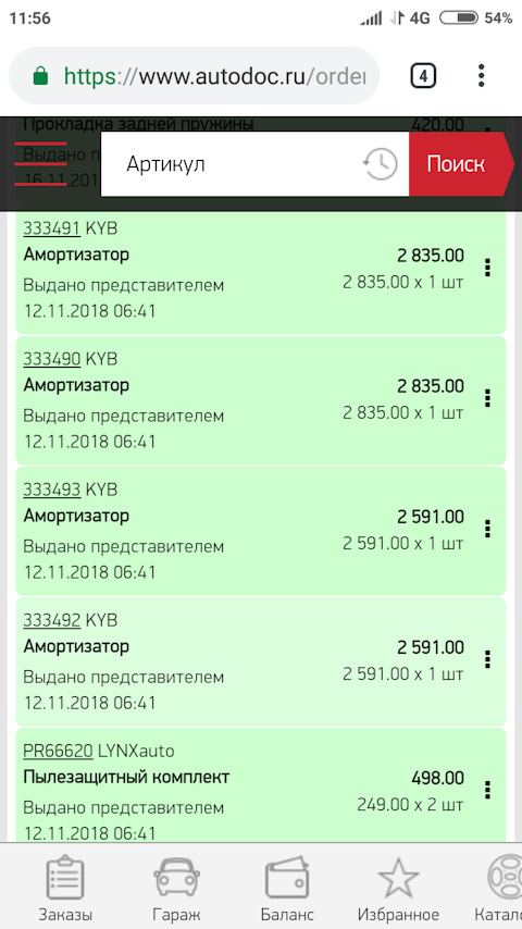PR66620 Защитный комплект амортизаторов LYNXauto | Запчасти на DRIVE2