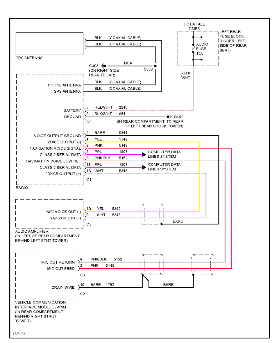 Esquema de fiação do amplificador Bose Cadillac CTS