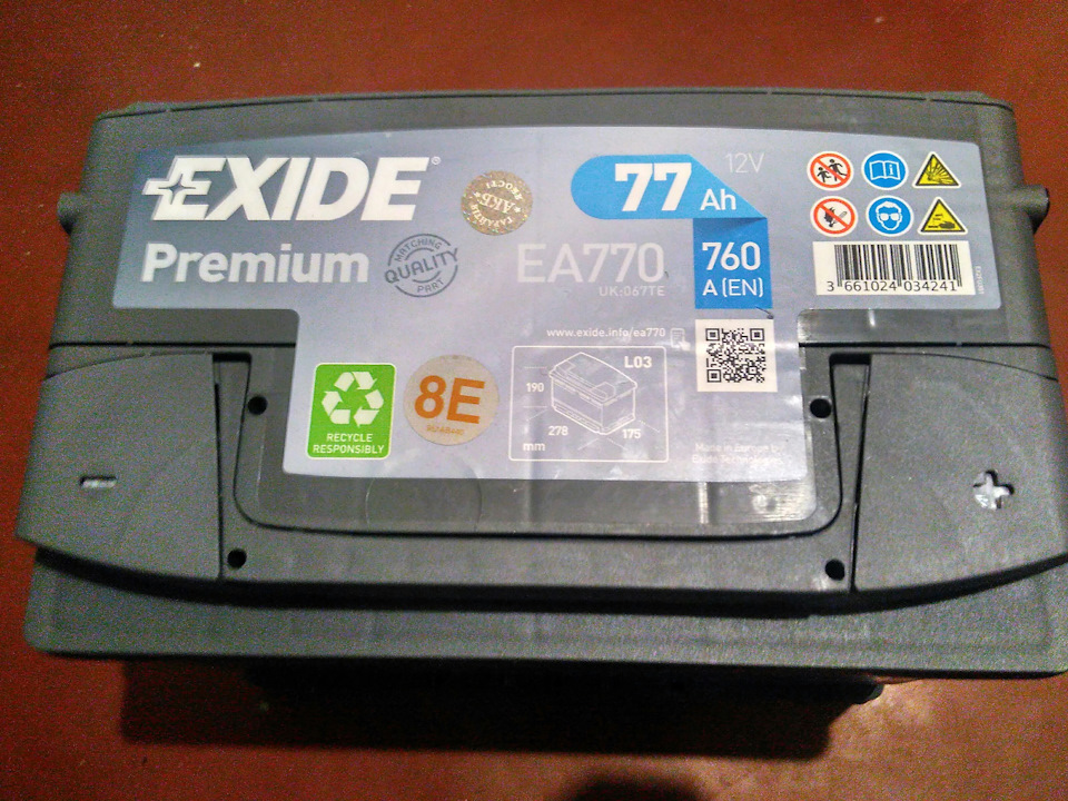 Готовимся к зиме 2018/2019 (Exide EA770) — Skoda Octavia A5 Mk2, 1,9 л ...