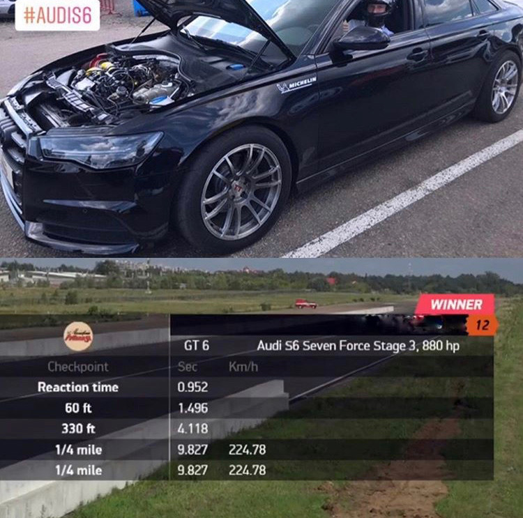 AUDI S6 4.0 TFSI 880 HP 1/4mile — 9.8 sec — DMT на DRIVE2