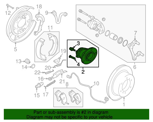 3785A019 Ступица в сборе с подшипником/задний мост Mitsubishi ...