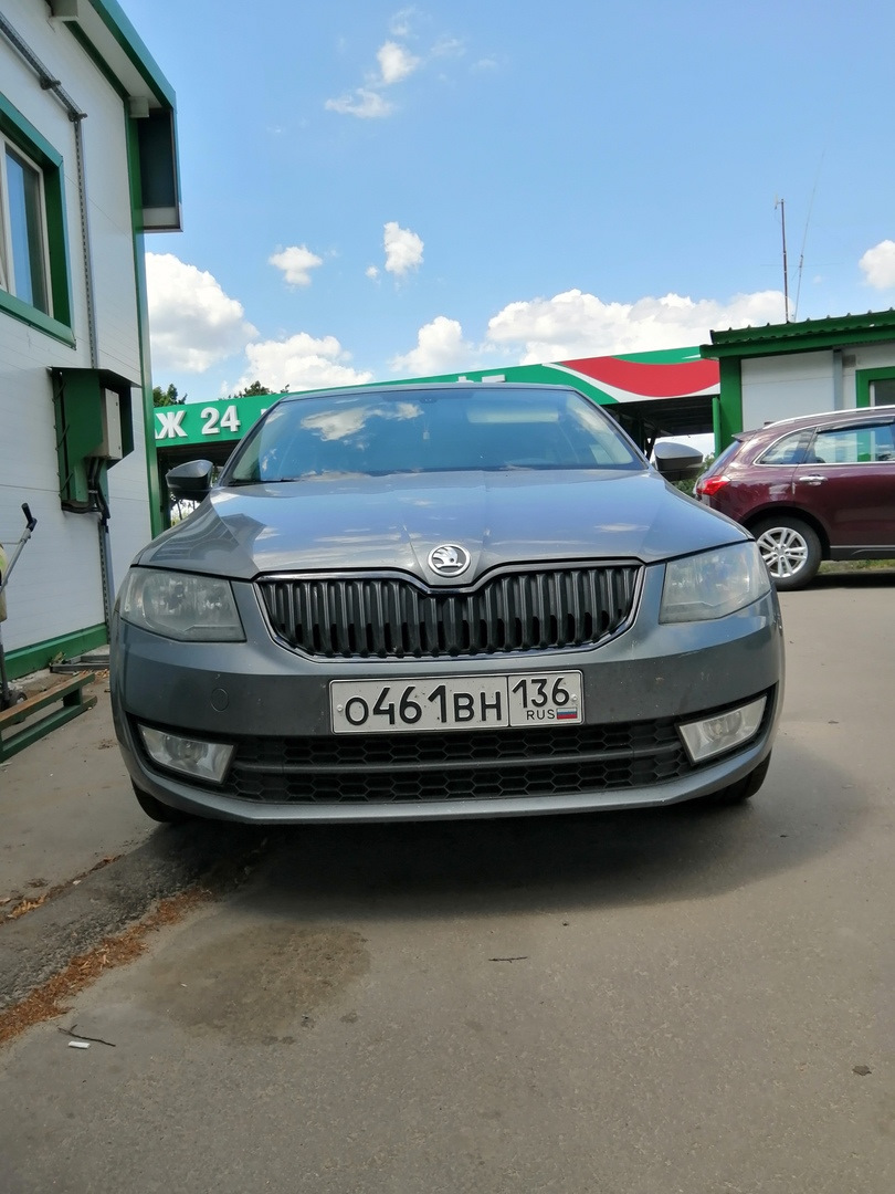 Черная окантовка решетки радиатора — Skoda Octavia A7 Mk3, 1,8 л, 2014 ...