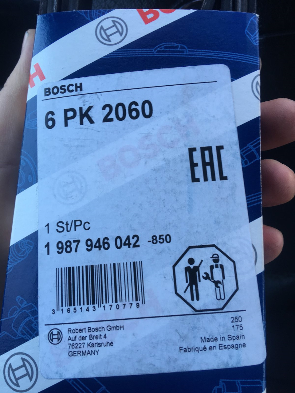 1987946042 ПОЛИКЛИНОВЫЙ РЕМЕНЬ 6 PK 2060 BOSCH | Запчасти на DRIVE2