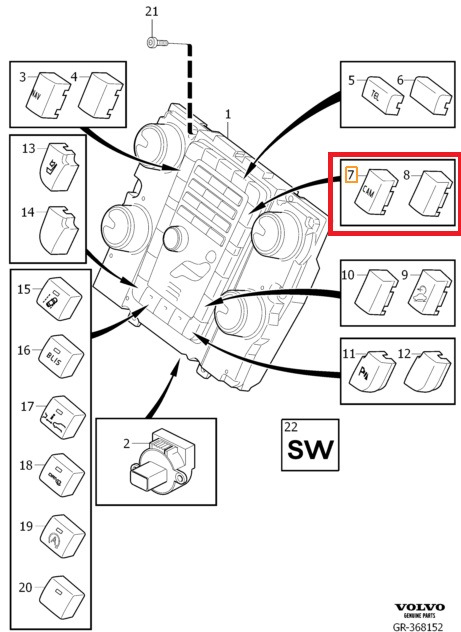 30782886 Кнопка Volvo | Запчасти на DRIVE2