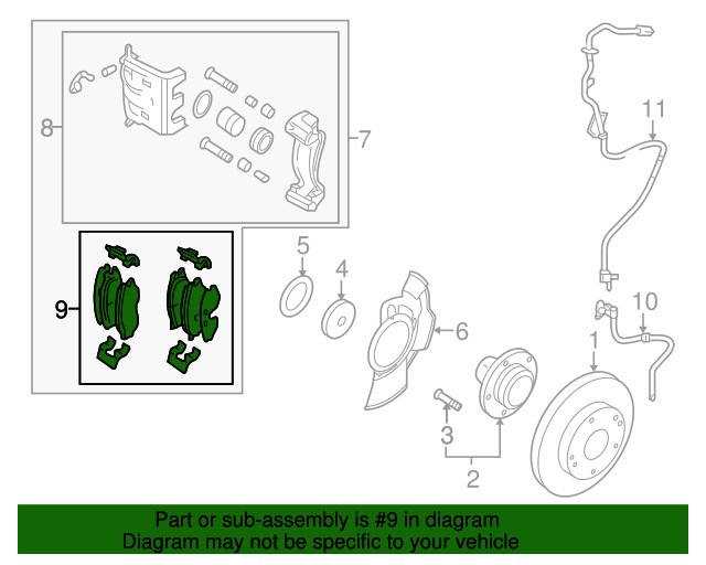 581012SA50 КОМПЛЕКТ ТОРМОЗНЫХ КОЛОДОК C НАКЛАДКАМИ (4ШТ) KIA HYUNDAI ...