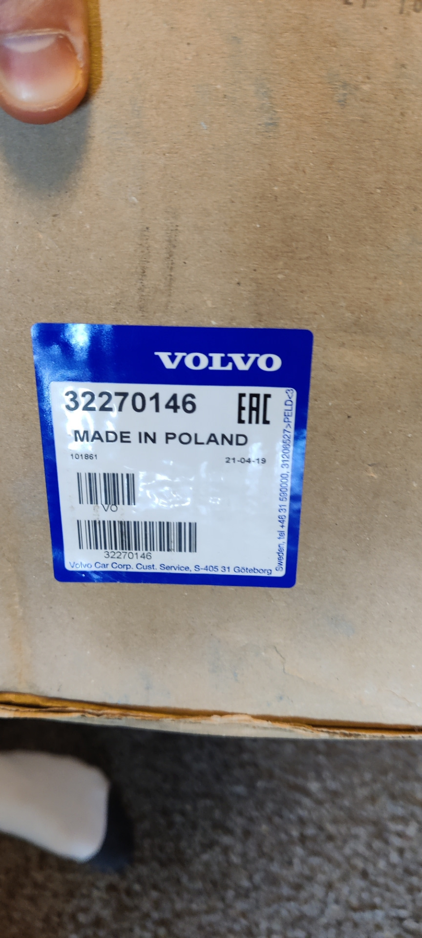 32270146 Держатель груза, крыловидный профиль для рельса Volvo ...