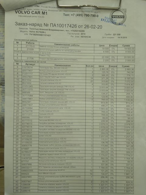 8692941 Прокладка передней крышки двигателя Volvo. Volvo | Запчасти на ...
