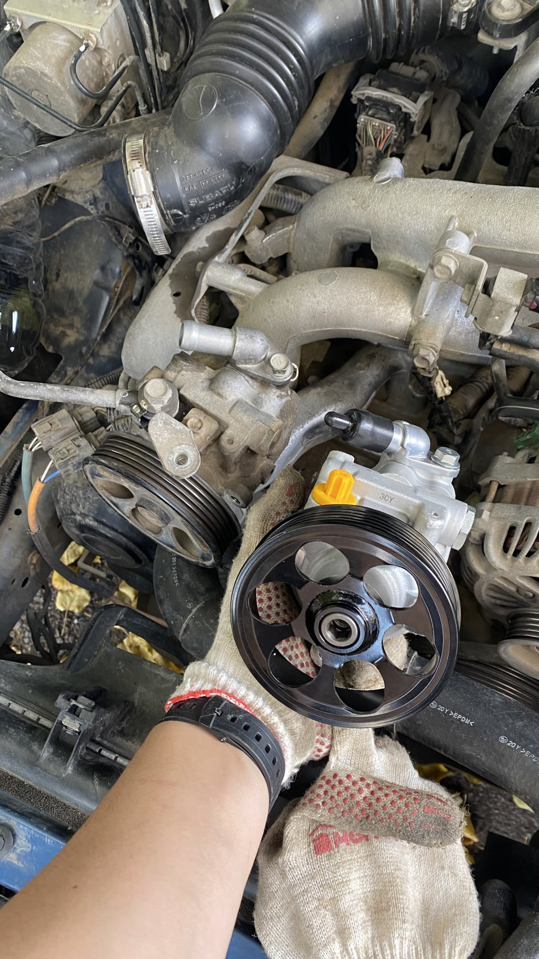 Замена насоса ГУР — Subaru Impreza (GE/GH), 2 л, 2008 года | своими ...