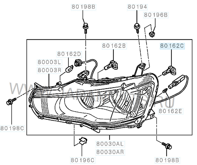 Mitsubishi Lancer X лампа Miles HB4 12V — Mitsubishi Lancer X, 1,8 л ...