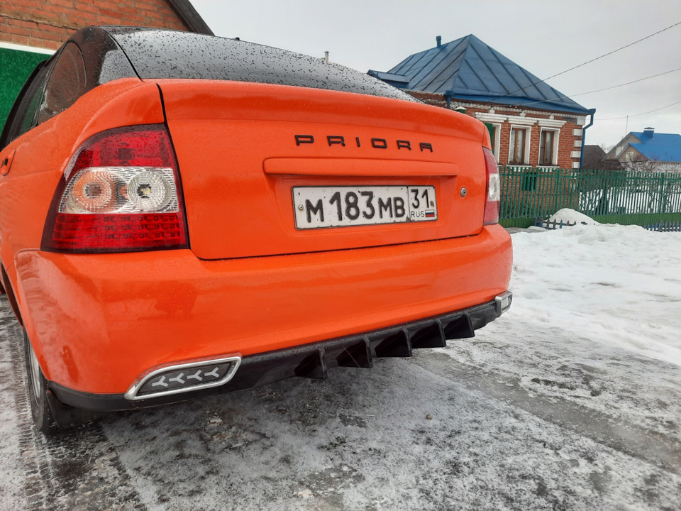 Диффузор бампера — Lada Приора хэтчбек, 1,6 л, 2009 года | тюнинг | DRIVE2