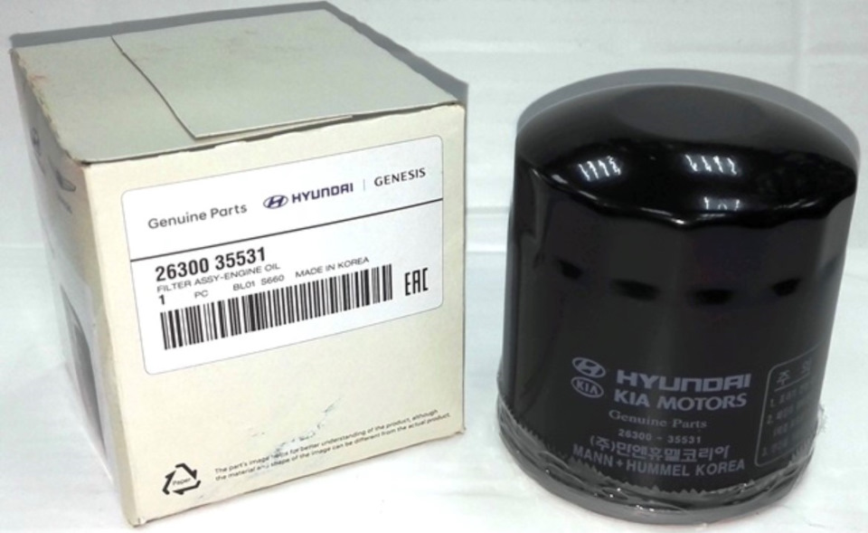 2630035531 ФИЛЬТР МАСЛЯНЫЙ (БЕНЗИН) KIA HYUNDAI | Запчасти на DRIVE2
