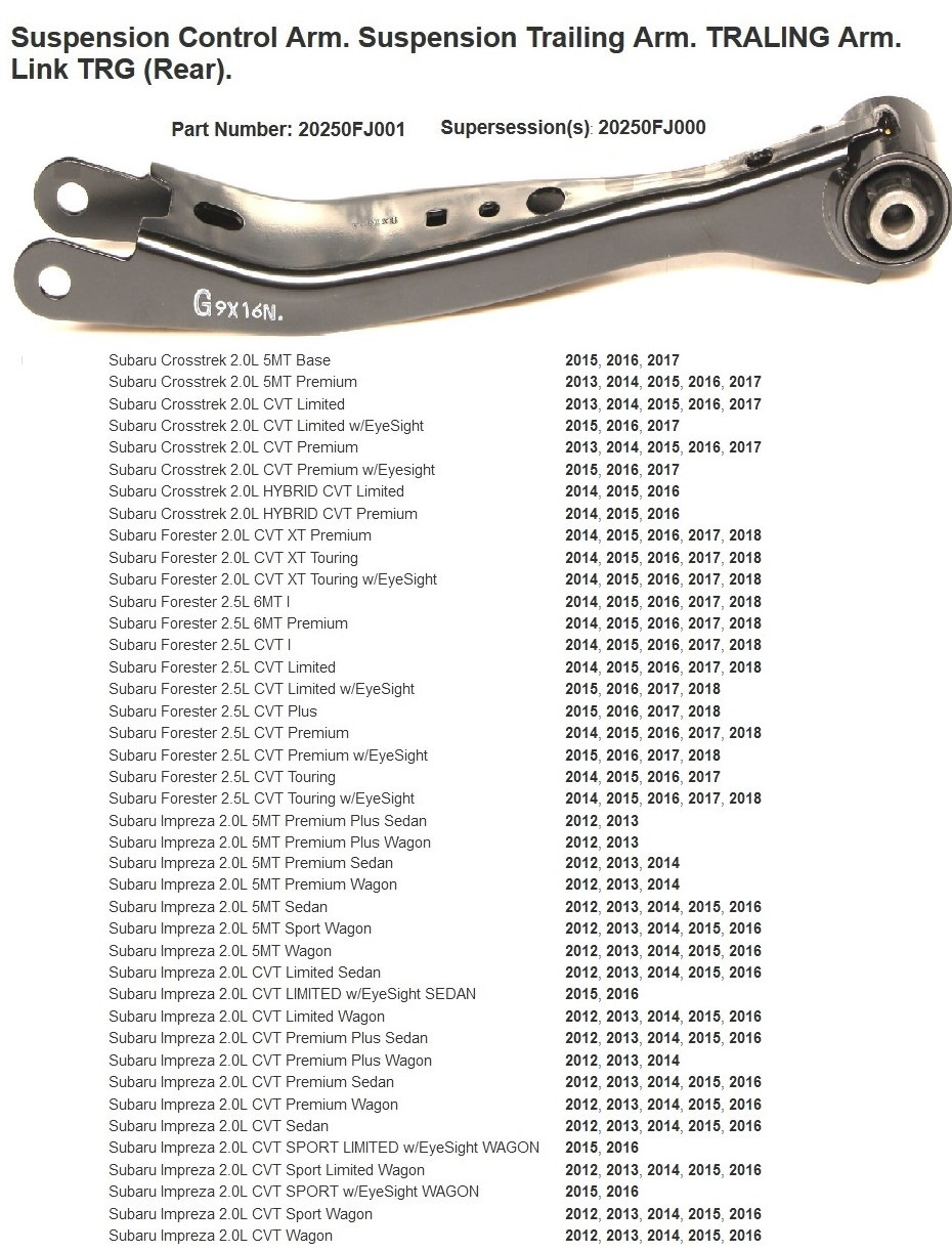 РЕВИЗИЯ ЗАДНЕЙ ПОДВЕСКИ FORESTER SJ — Subaru Forester (SJ), 2,5 л, 2013 ...