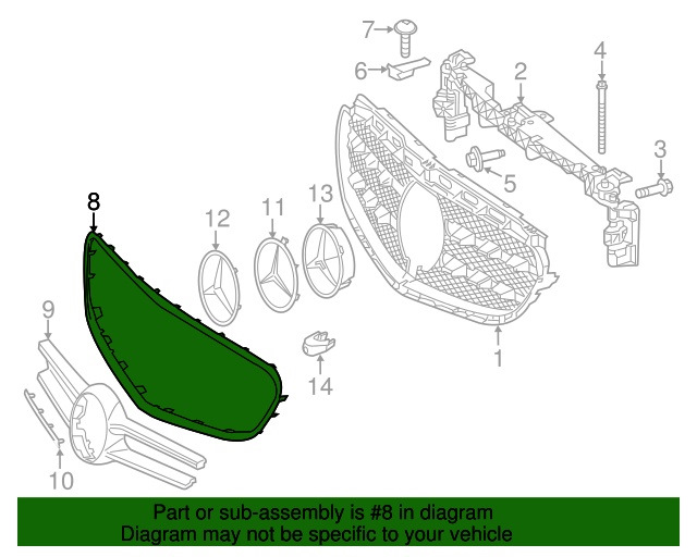 A2128852574 Накладка решетки радиатора. Mercedes | Запчасти на DRIVE2