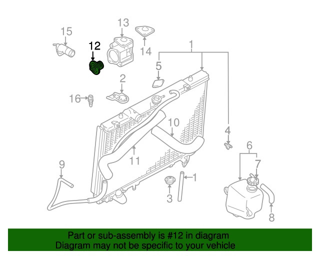 MD174233 Термостат, охлаждающая жидкость Mitsubishi | Запчасти на DRIVE2