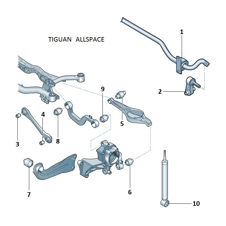 Полная замена с/б задней подвески — Volkswagen Tiguan (1G), 2 л, 2014 ...