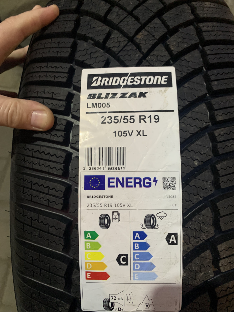 Bridgestone Blizzak LM005 235/55/19 — Hyundai Tucson (4G), 2 л, 2021 ...