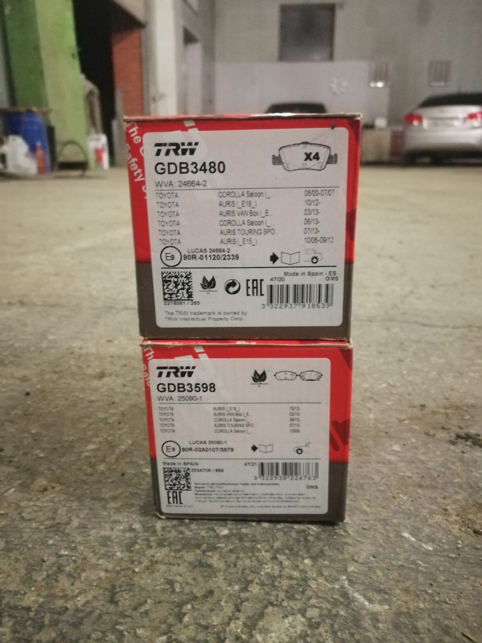 GDB3598 Комплект тормозных колодок, дисковый тормоз для TOYOTA TRW ...