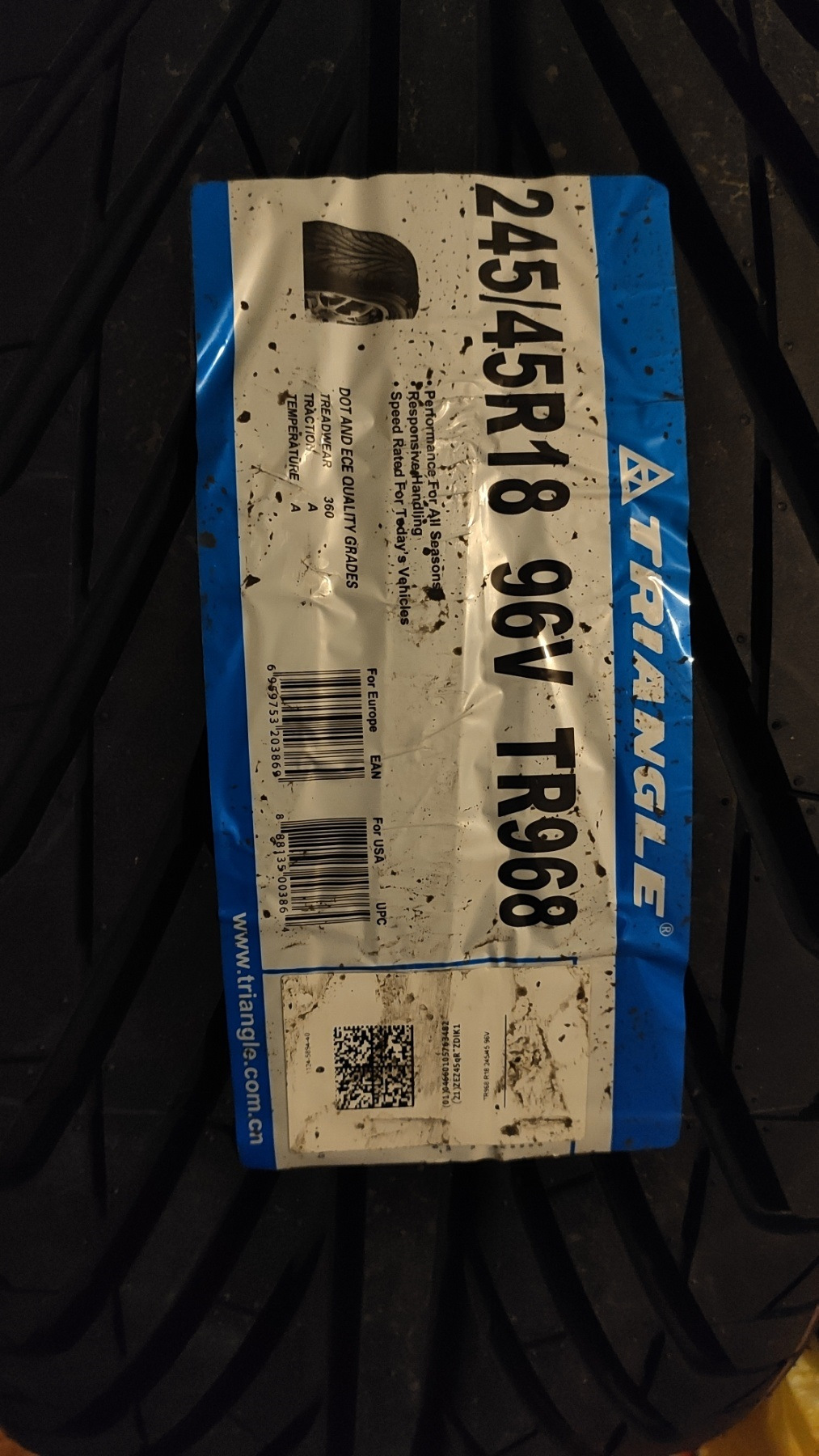 Шины на лето R18 245/45 Triangle TR968 — Audi A6 (C7), 2 л, 2014 года ...