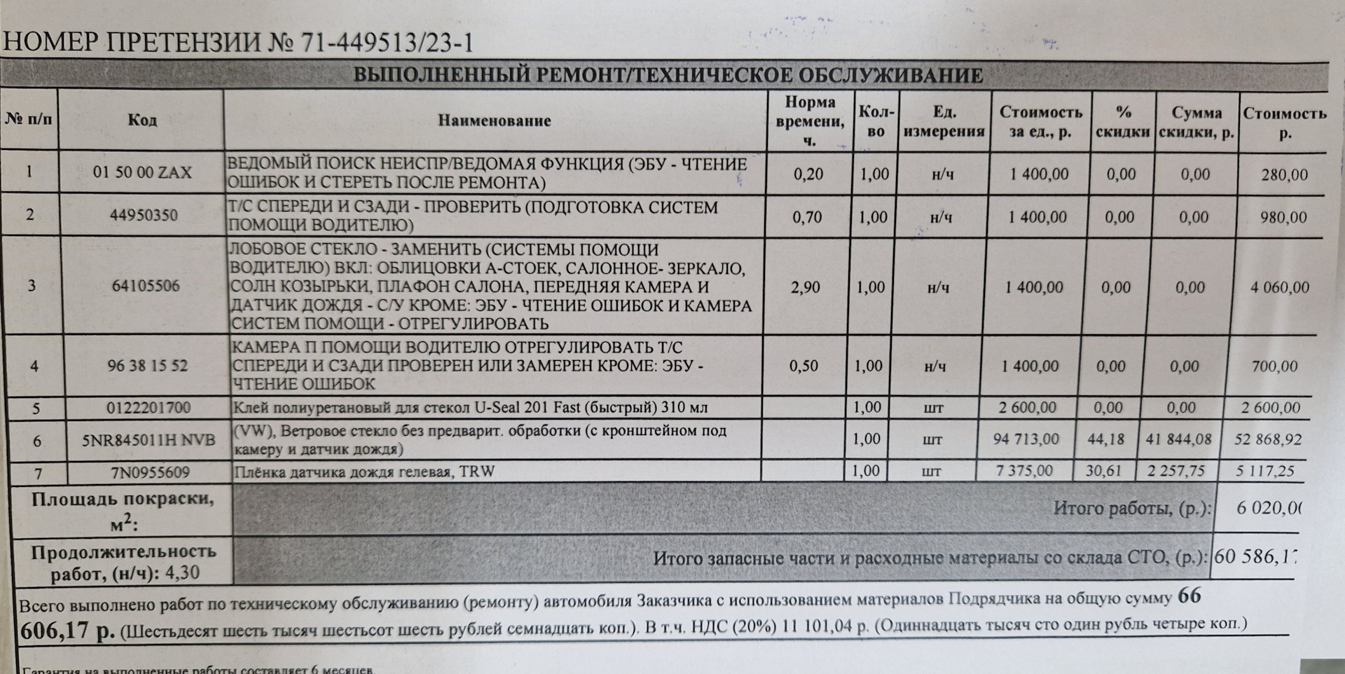 Замена лобового — Volkswagen Tiguan (2G), 2 л, 2019 года | кузовной ...