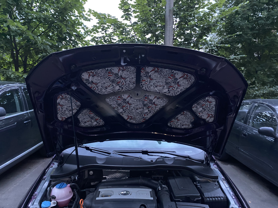 Шумоизоляция капота — Volkswagen Passat B6, 1,8 л, 2008 года | своими ...