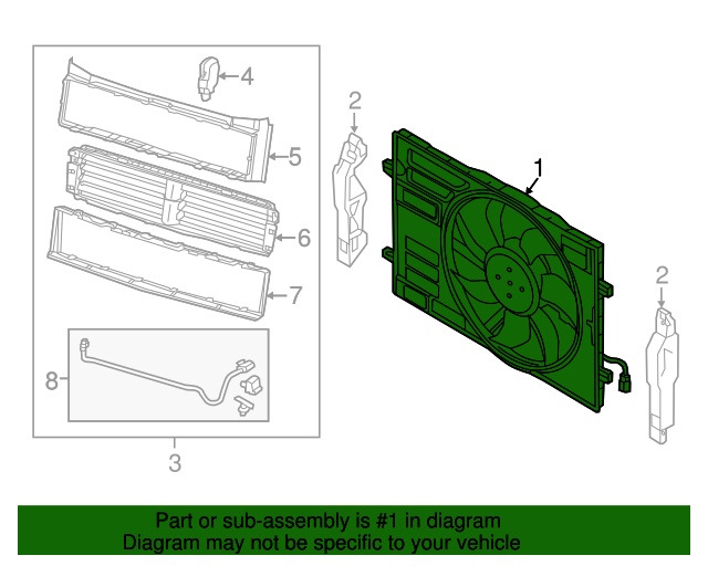 5Q0121203CB Вентилятор радиатора VAG | Запчасти на DRIVE2