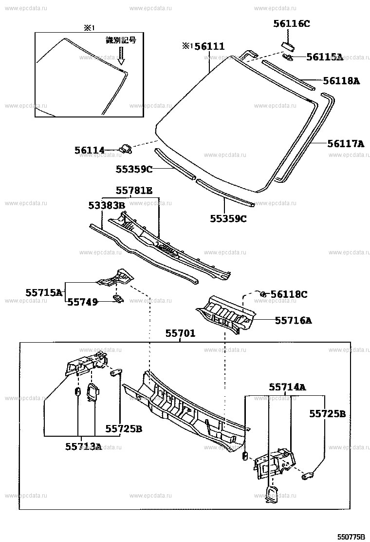 #2077. — 55-03 — Cowl panel & windshield glass — Лобовое стекло. — DRIVE2