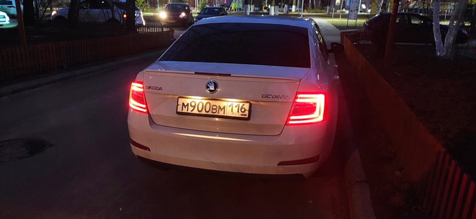 Led в подсветку номерного знака — Skoda Octavia A7 Mk3, 2 л, 2016 года ...