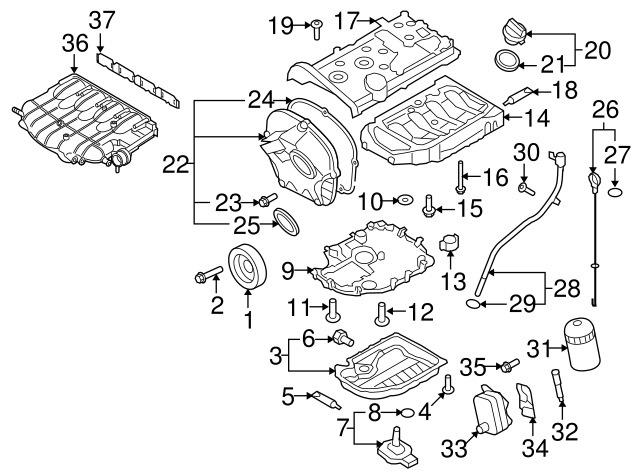 06L103085B Сальник коленчатого вала VAG | Запчасти на DRIVE2