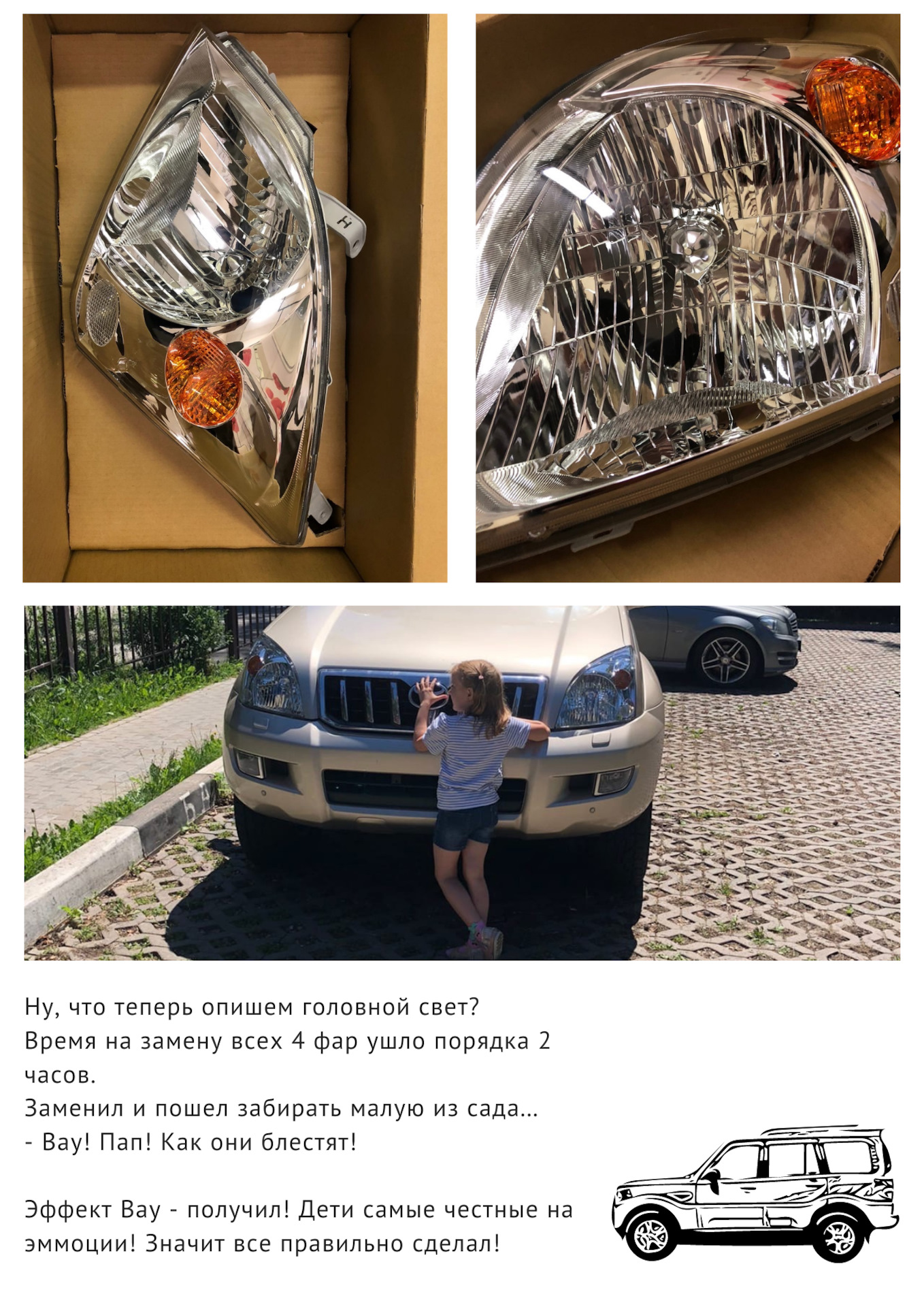 Замена фар головного света и ПТФ Prado 120 — Toyota Land Cruiser Prado ...