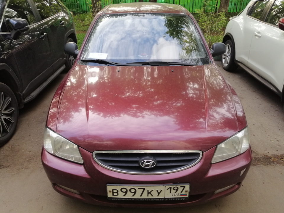 Коврики бывают разные: серые, черные, красные. — Hyundai Accent (2G), 1 ...