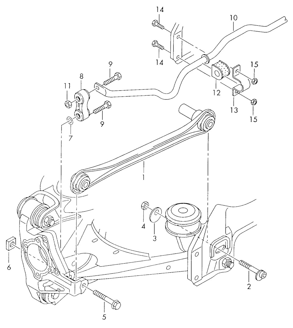 Развальная тяга задней подвески Quattro — Audi A6 (C5), 2,7 л, 2002 ...