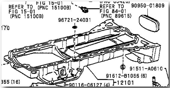 Заглушка поддона двс — Toyota Crown (S170), 2,5 л, 2000 года | запчасти ...