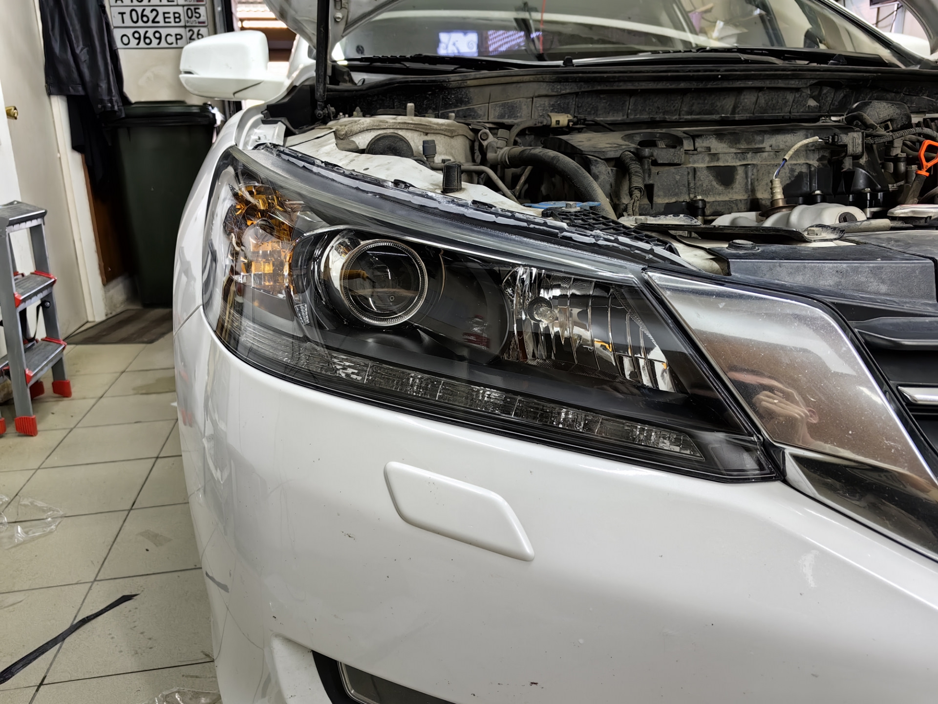 Полиуретановая пленка на фары и туманки. — Honda Accord (9G), 2,4 л ...