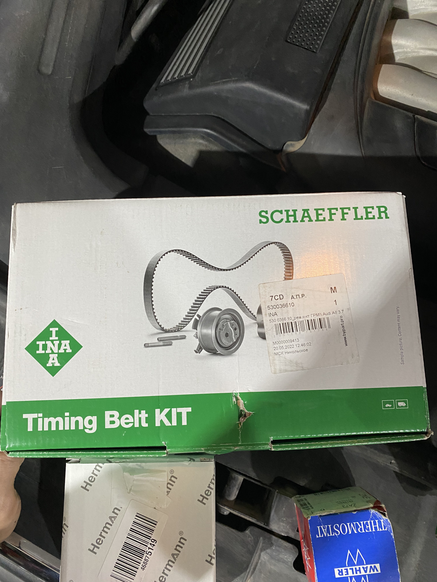 Замена комплекта ГРМ, помпы, термостат, тяг геометрии впускного ...