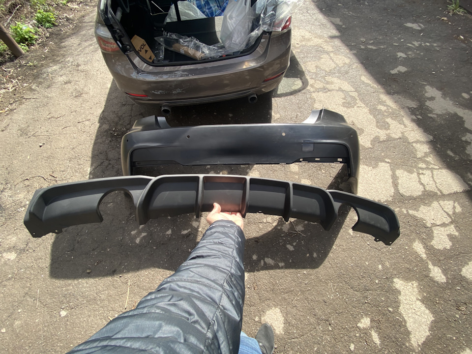 Задний бампер M-pack. — BMW 3 series (F30), 2 л, 2013 года | тюнинг ...