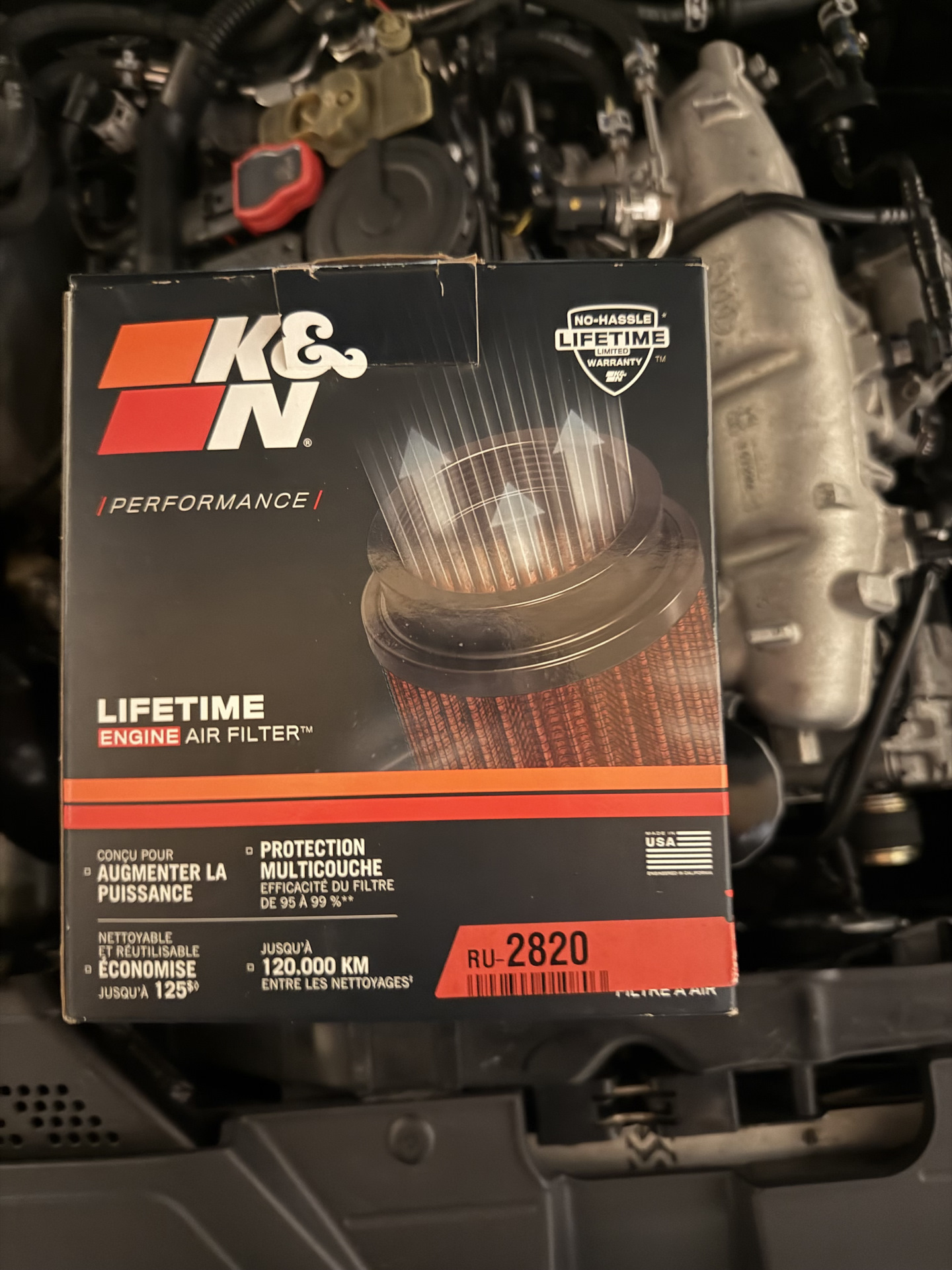 Замена фильтра на мокрый KN RU-2820 — Audi A5 (1G), 2 л, 2015 года ...