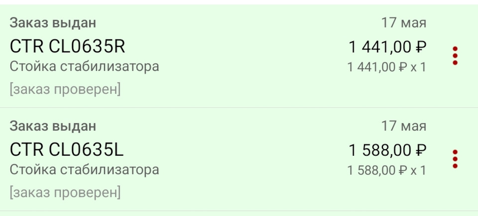 CL0635R Тяга стабилизатора передняя правая CTR | Запчасти на DRIVE2