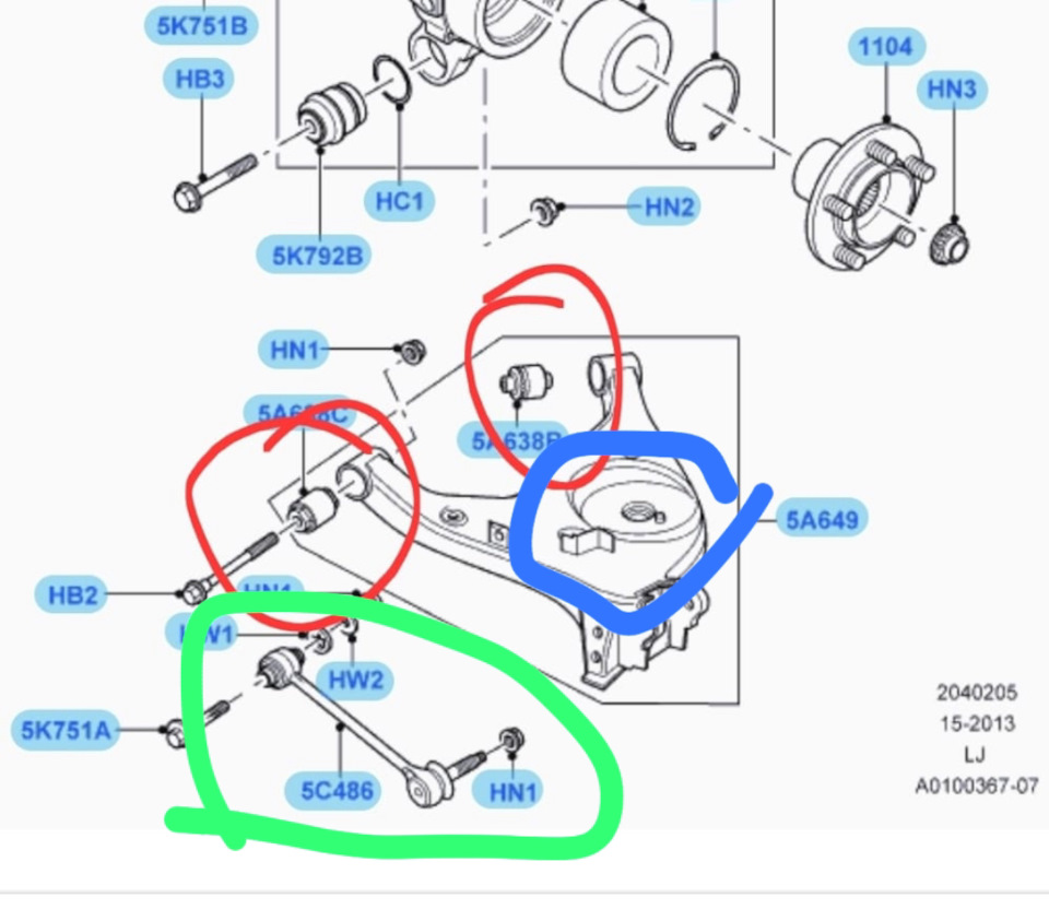 Замена задних Пневмо баллонов, С/б нижнего рычага (RGX000071 RGX000060 ...