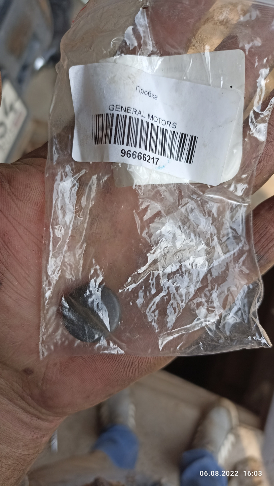 96666217 Заглушка CHEVROLET Spark (05-08) блока цилиндров OE GM ...