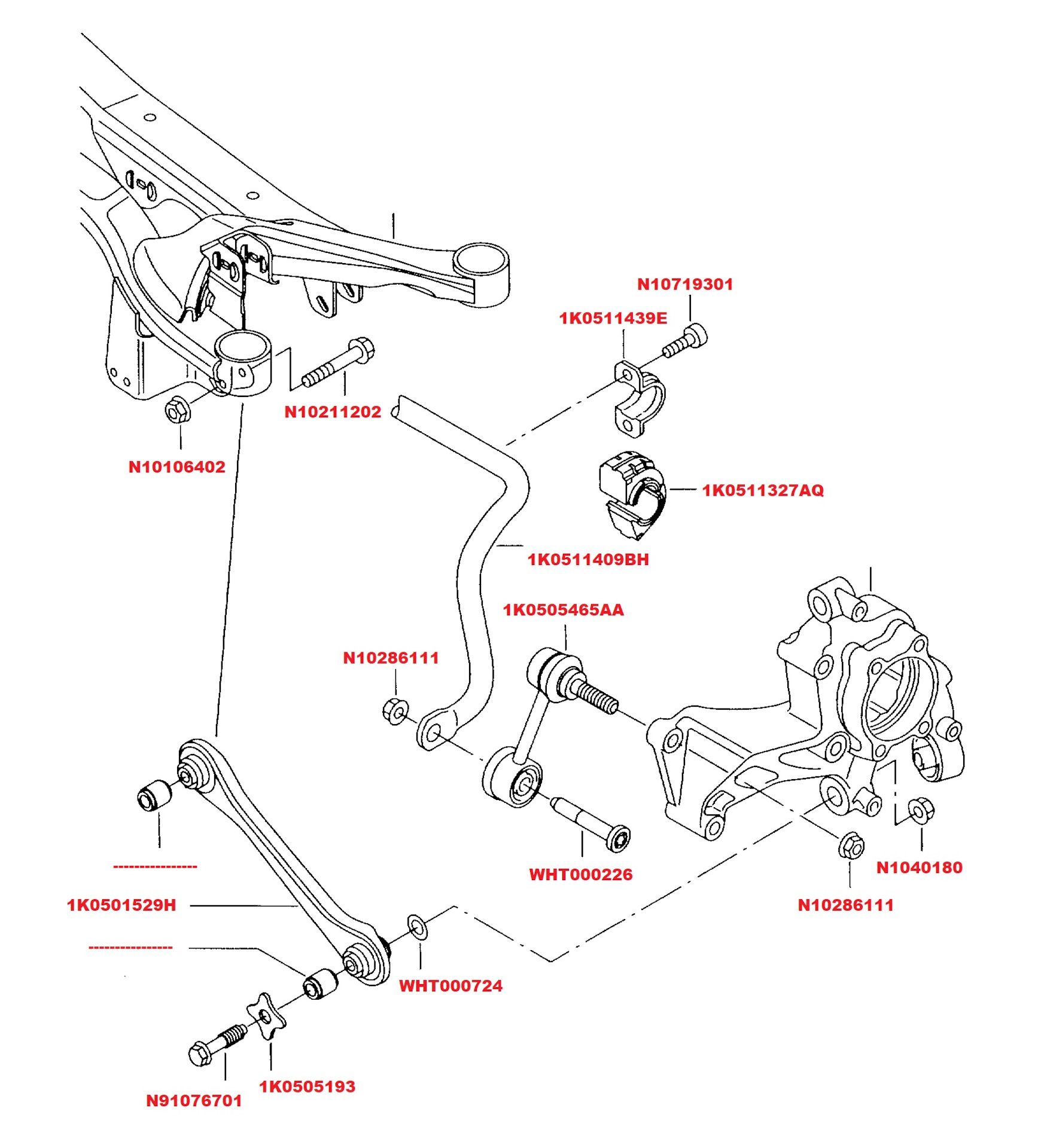 Подвеска, Стабилизация — Задняя ось — 70 000 км. — Skoda Yeti, 1,8 л ...